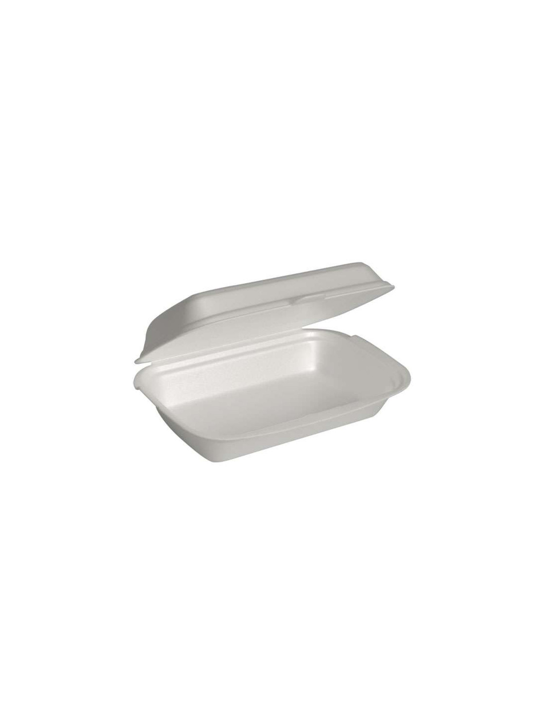 Burger box foam 16x24x7.5cm EPS w/hinged lid elongated 4x125pc/box...