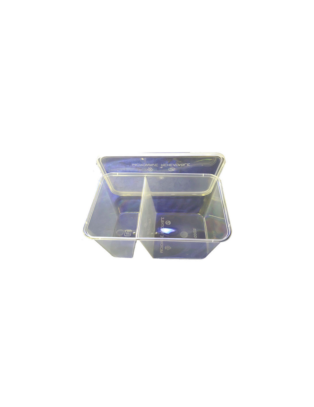 Micro Tray 2-room Transparent 600/400ml 50pc/ps - 1451