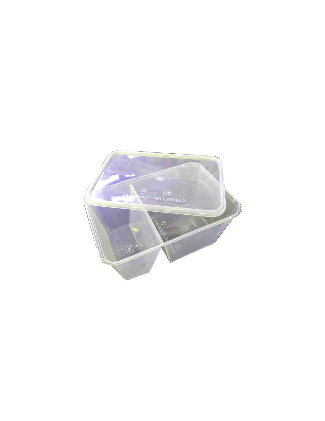 Micro Tray 2-room Transparent 600/400ml 50pc/ps - 1451