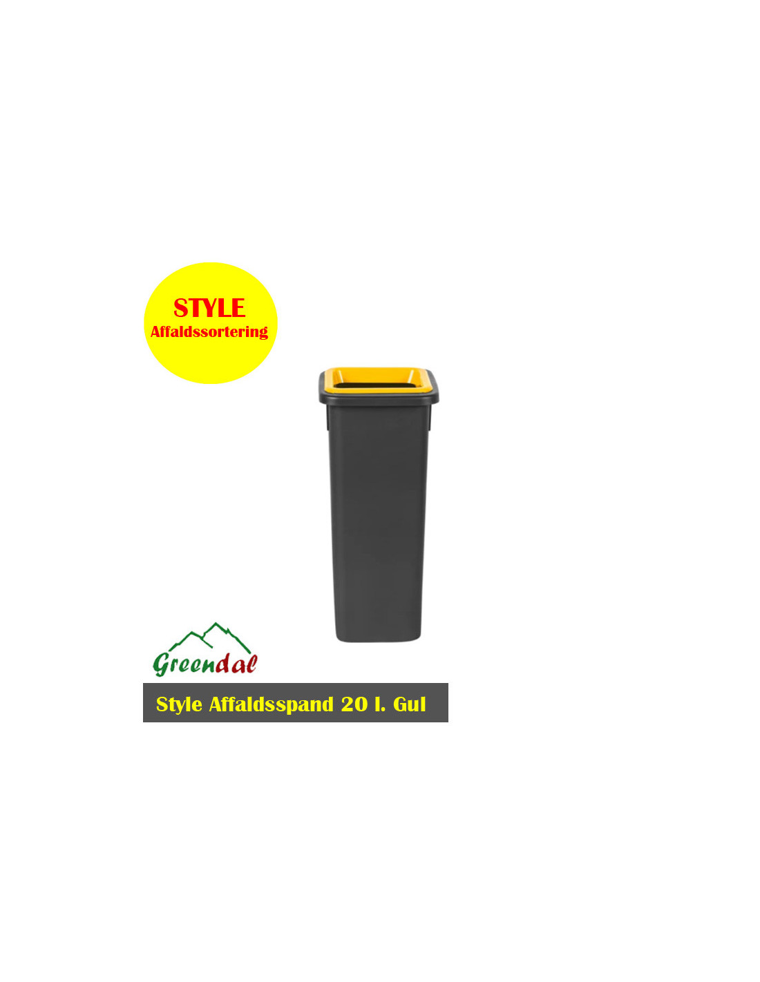 Waste container open lid 90L Lime Lid - 1559 - Was bucket with...
