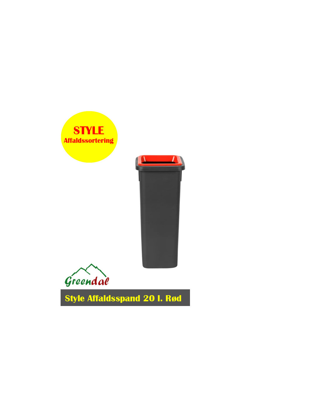 Waste container open lid 90L Lime Lid - 1559 - Was bucket with...