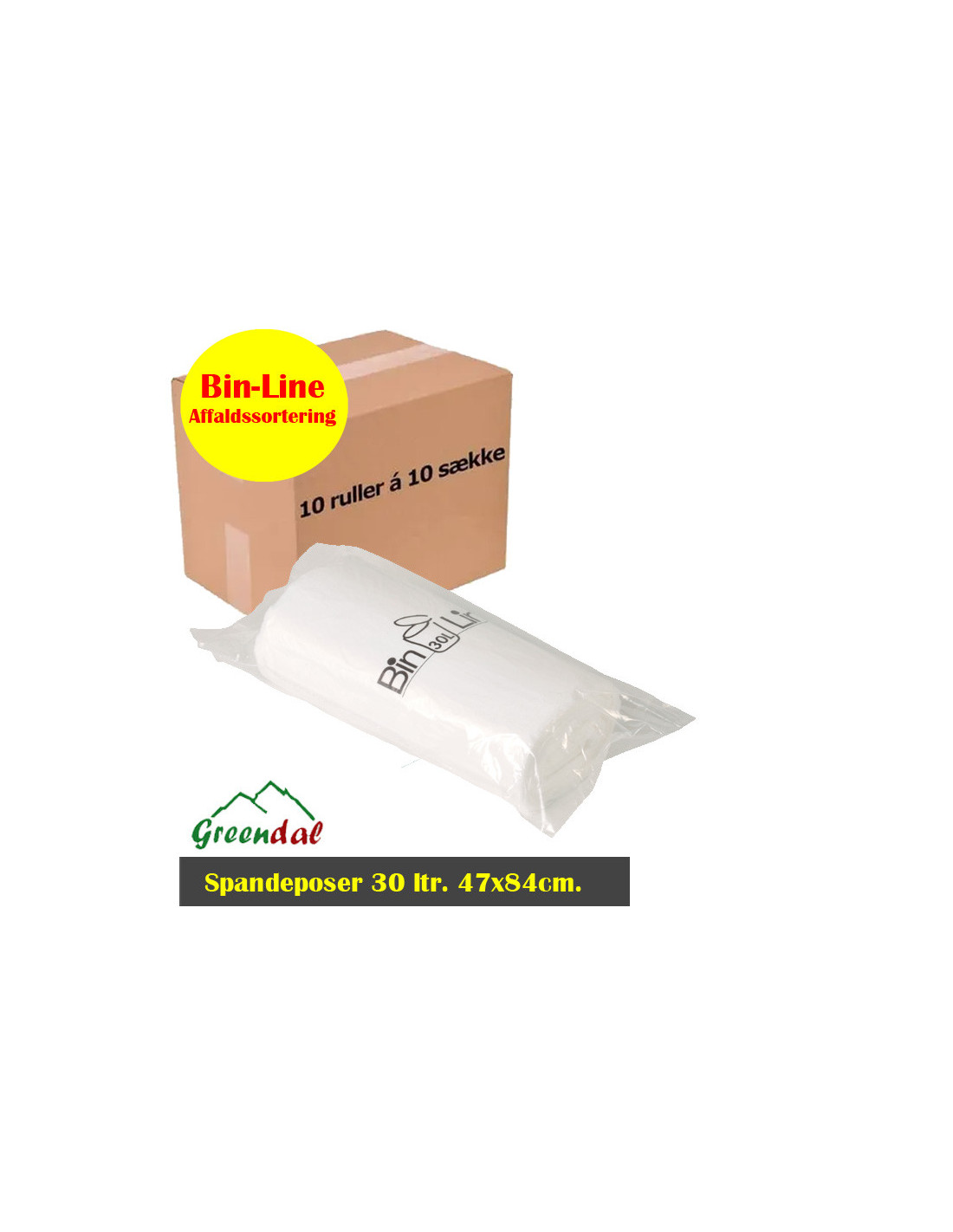 Bucket bag ready 50x70cm 28rl/box - 2065 - Wass bag in HDPE...