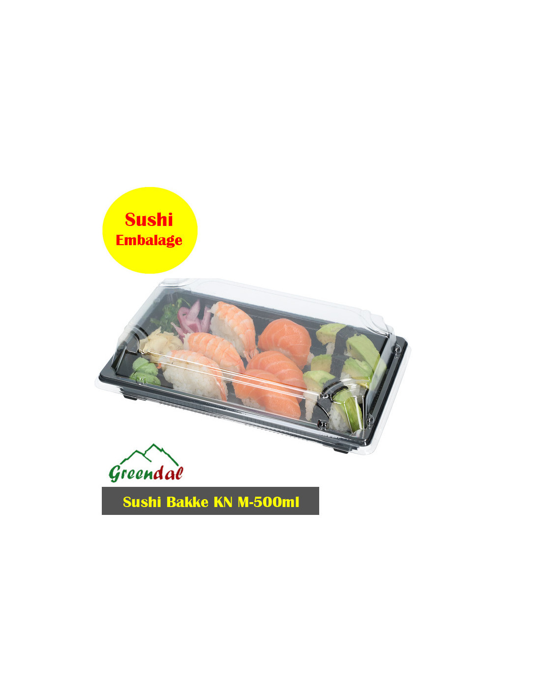Sushi Tray KN Reckt 350-800ml 400pc/box - 1978