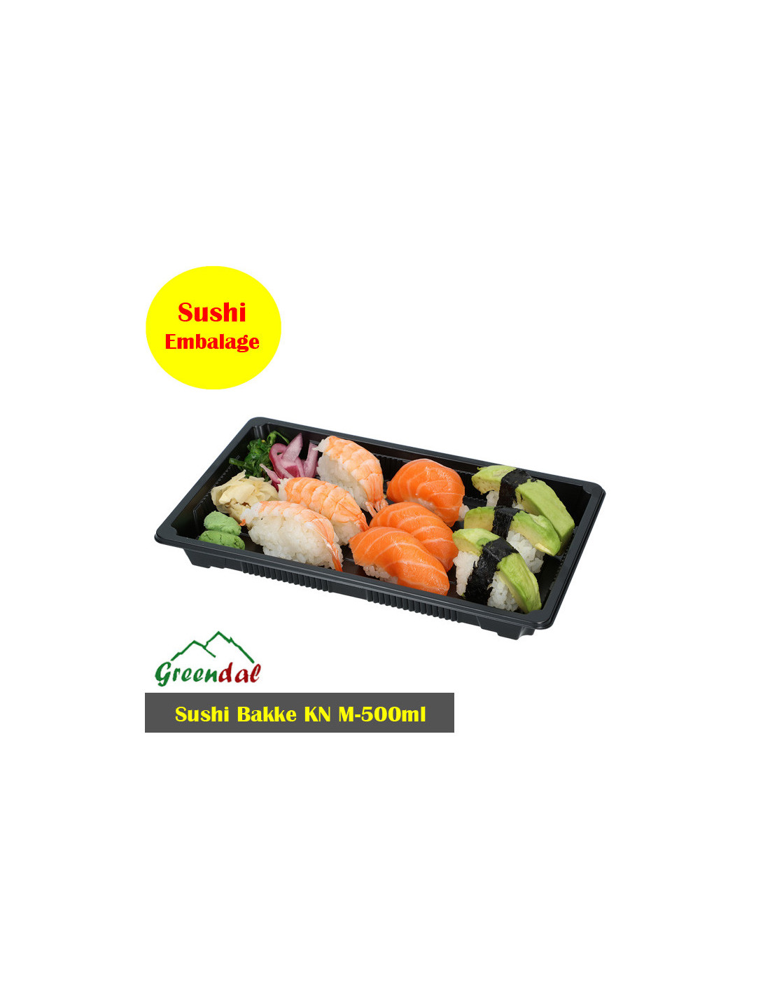 Sushi Tray KN Reckt 350-800ml 400pc/box - 1978