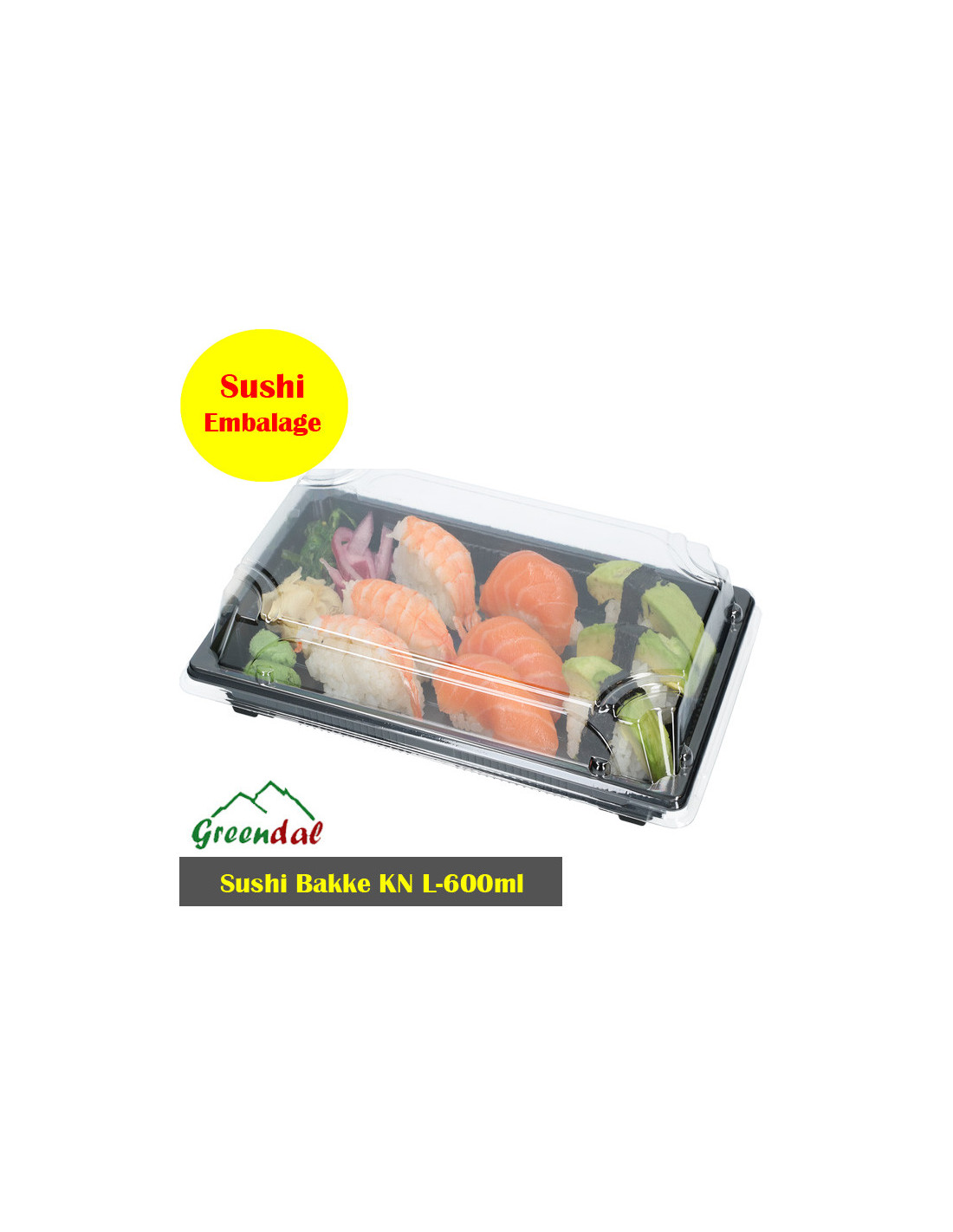 Sushi Tray KN Reckt 350-800ml 400pc/box - 1978