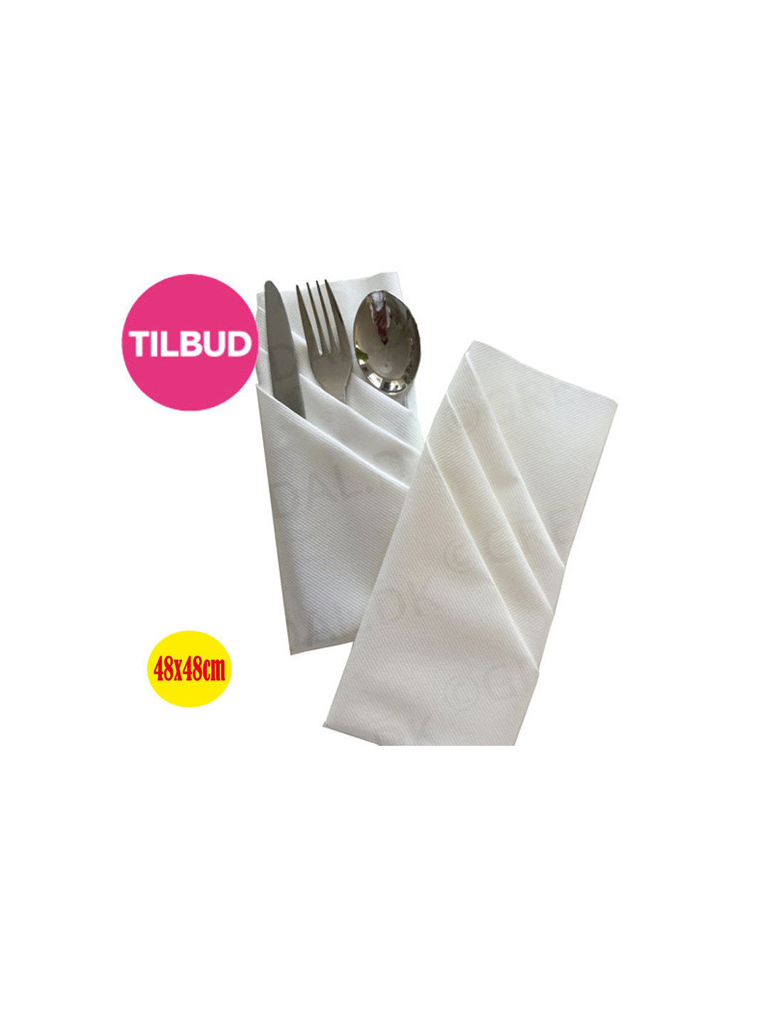 Napkin Duni 48x48cm Airlaid 1/4 fold White 360pc/box - 1215