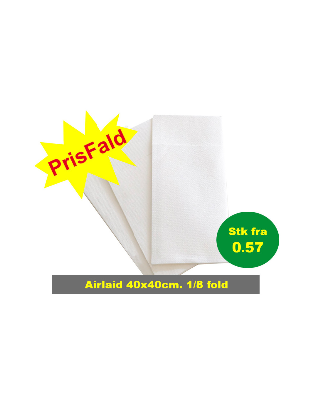 Napkin DuniSoft 20x40cm Airlaid 1/8 fold White 1440pc/krt - 1566
