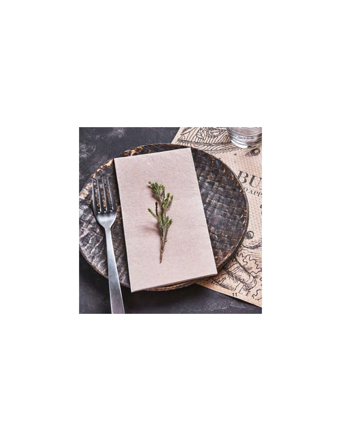 Find Servietter 2-lags Eco Natur 33x33cm 1/8 fld. 2000stk. hos...